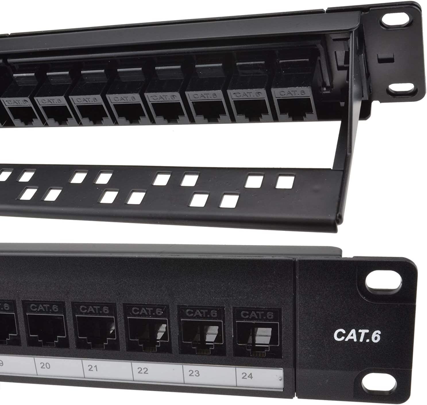 Detroit Packing Co. 24 Port CAT6 RJ45 Through Coupler Patch Panel with ...