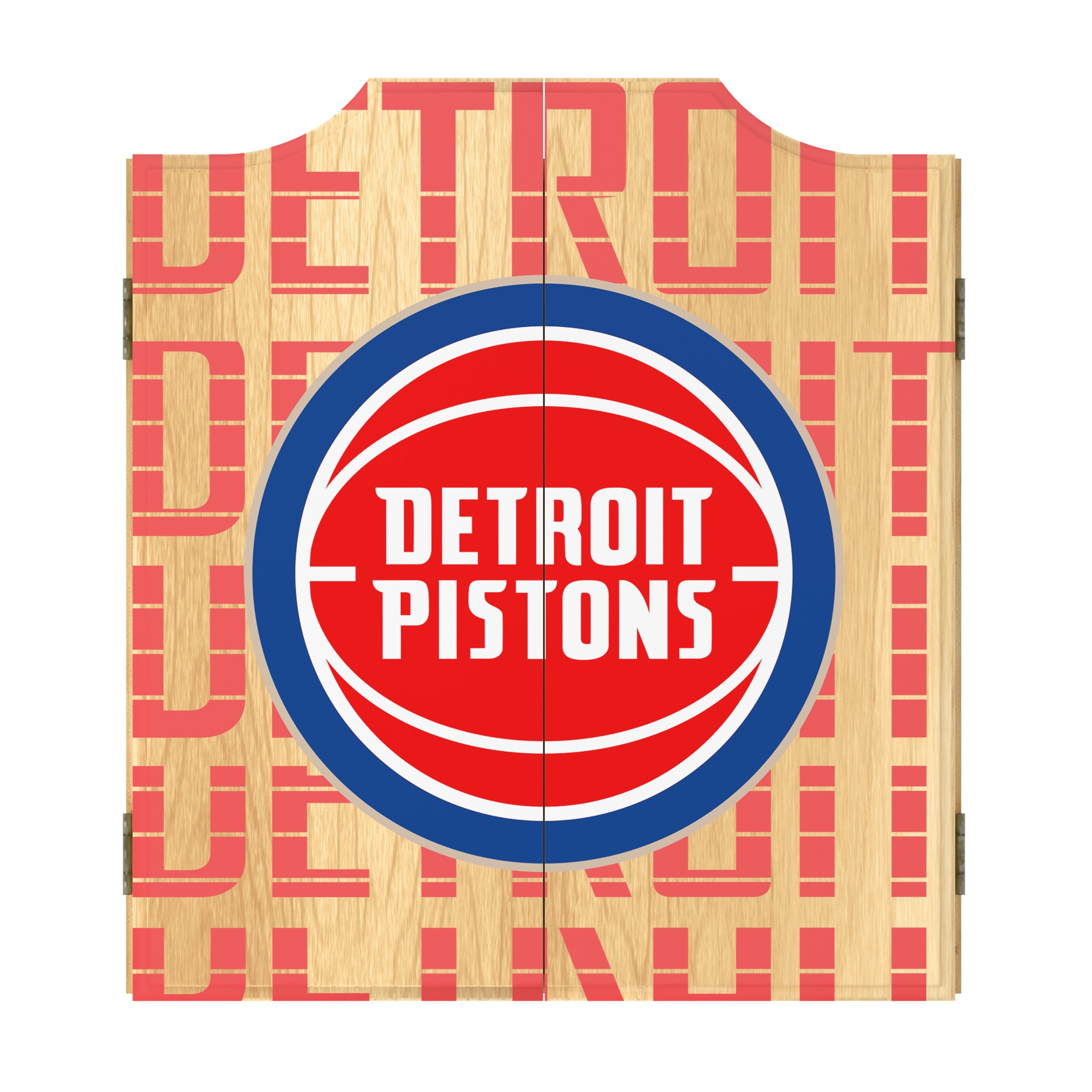 Detroit Pistons City Dart Board Cabinet Set with 6 Steel Tip Darts ...