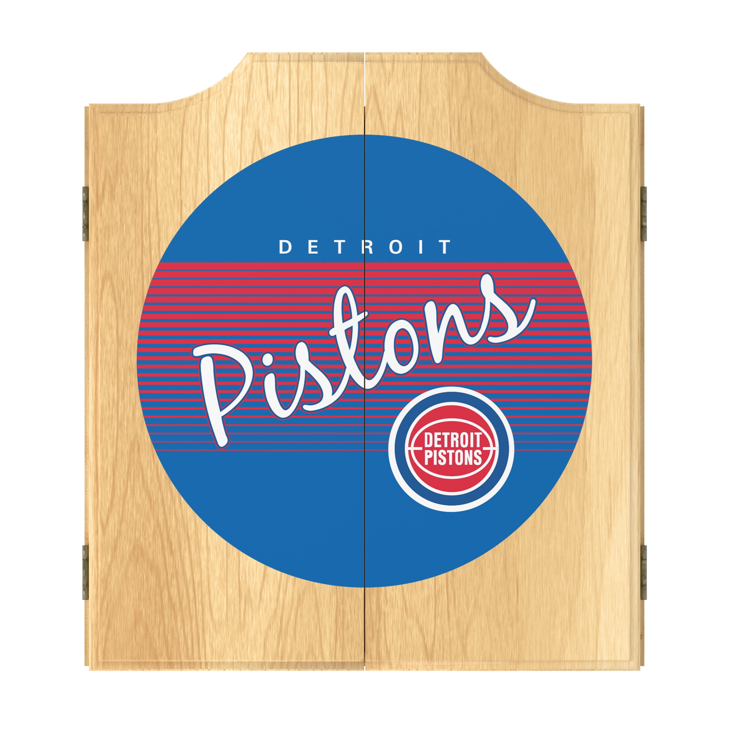 Detroit Pistons Hardwood Classics Dart Board Cabinet Set with 6 Steel ...