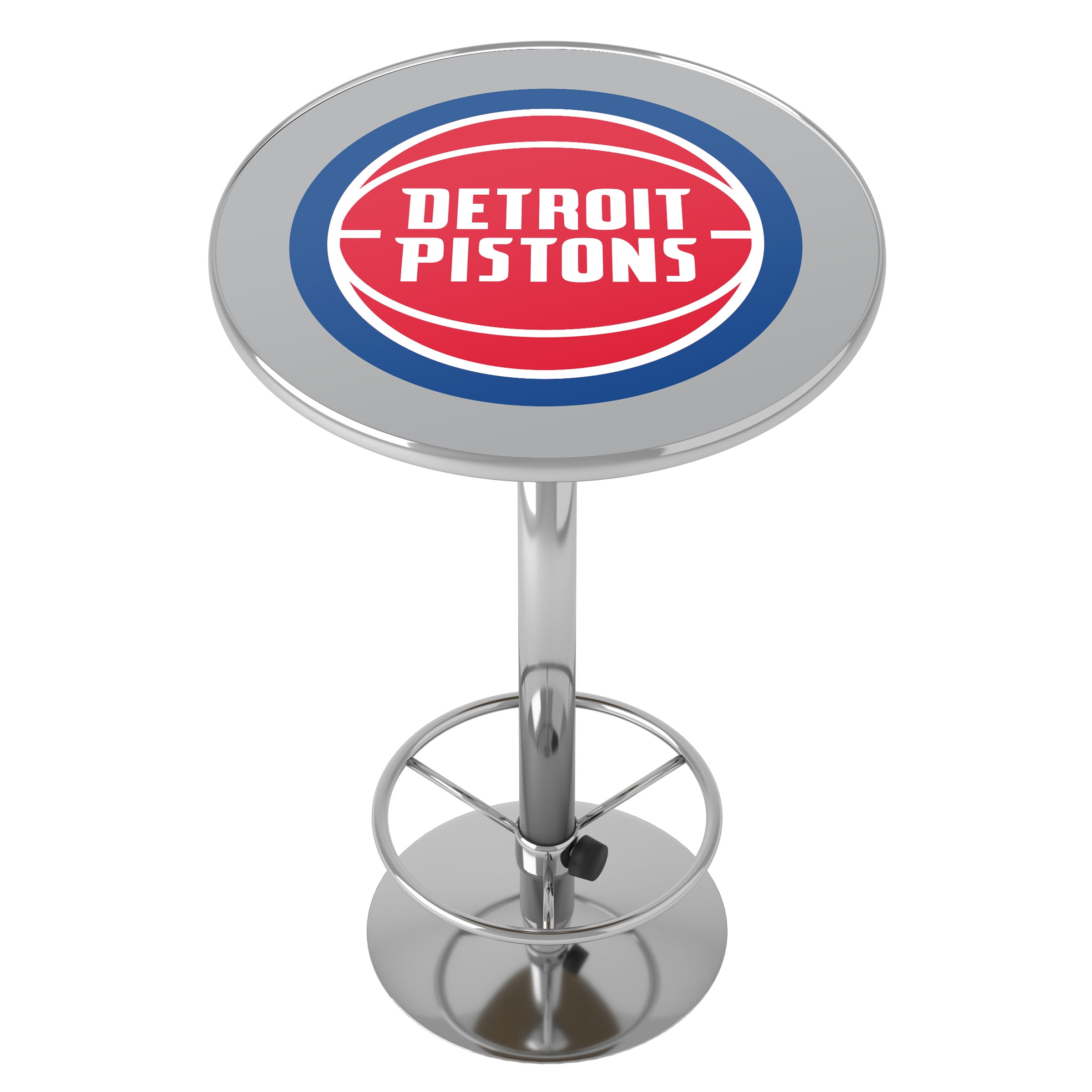 Detroit Pistons Logo Bar Table with Adjustable Footrest and Acrylic Top ...