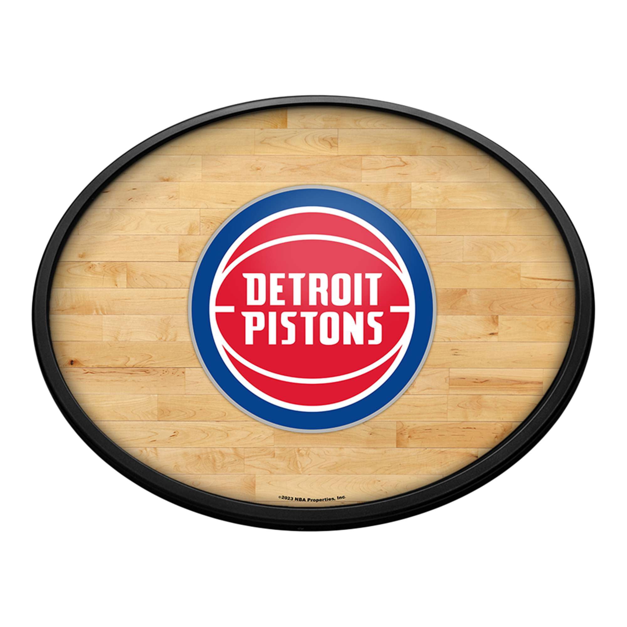 Detroit Pistons 18'' x 14'' Slimline Illuminated Striped Oval Wall Sign ...