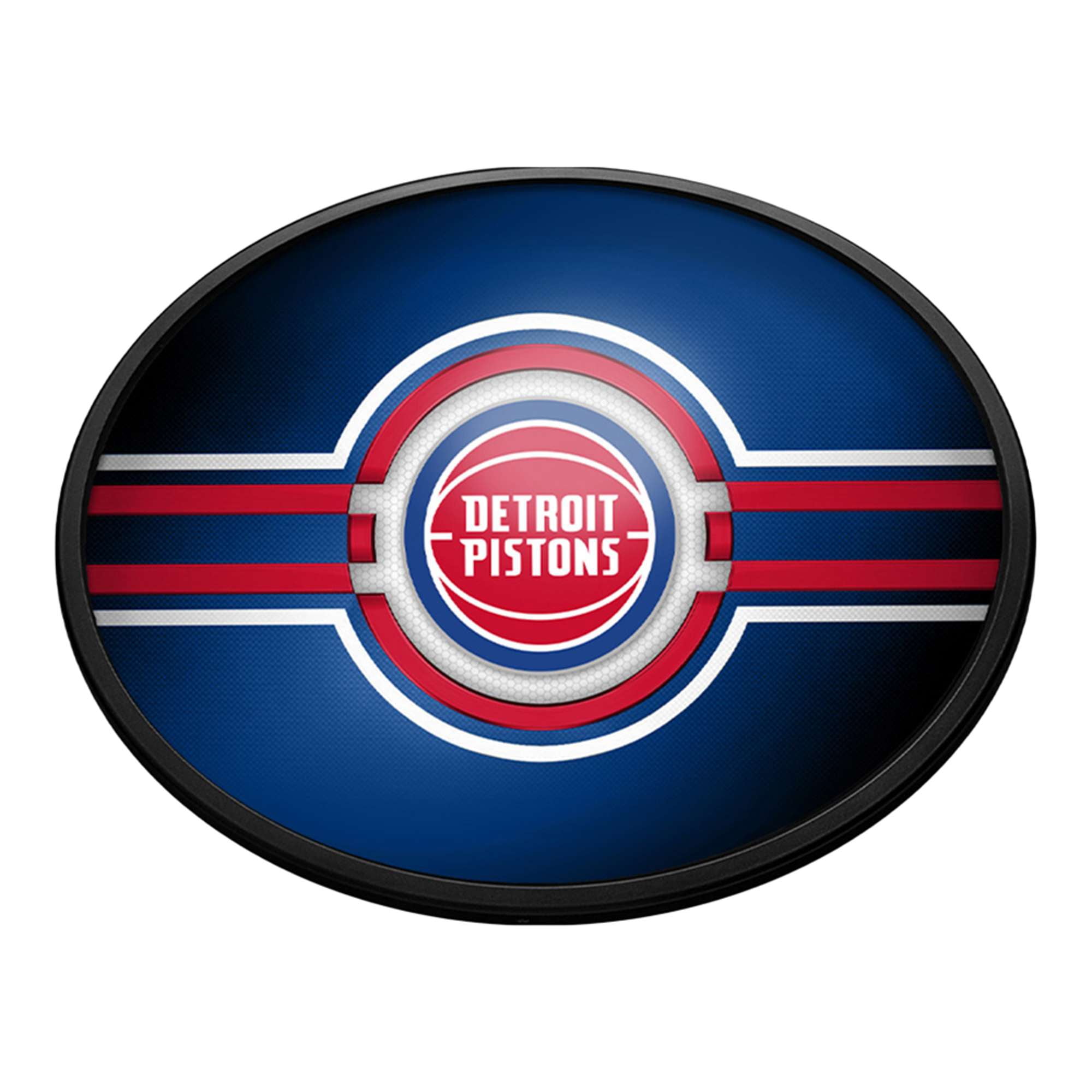 Detroit Pistons 18'' x 14'' Slimline Illuminated Striped Oval Wall Sign ...