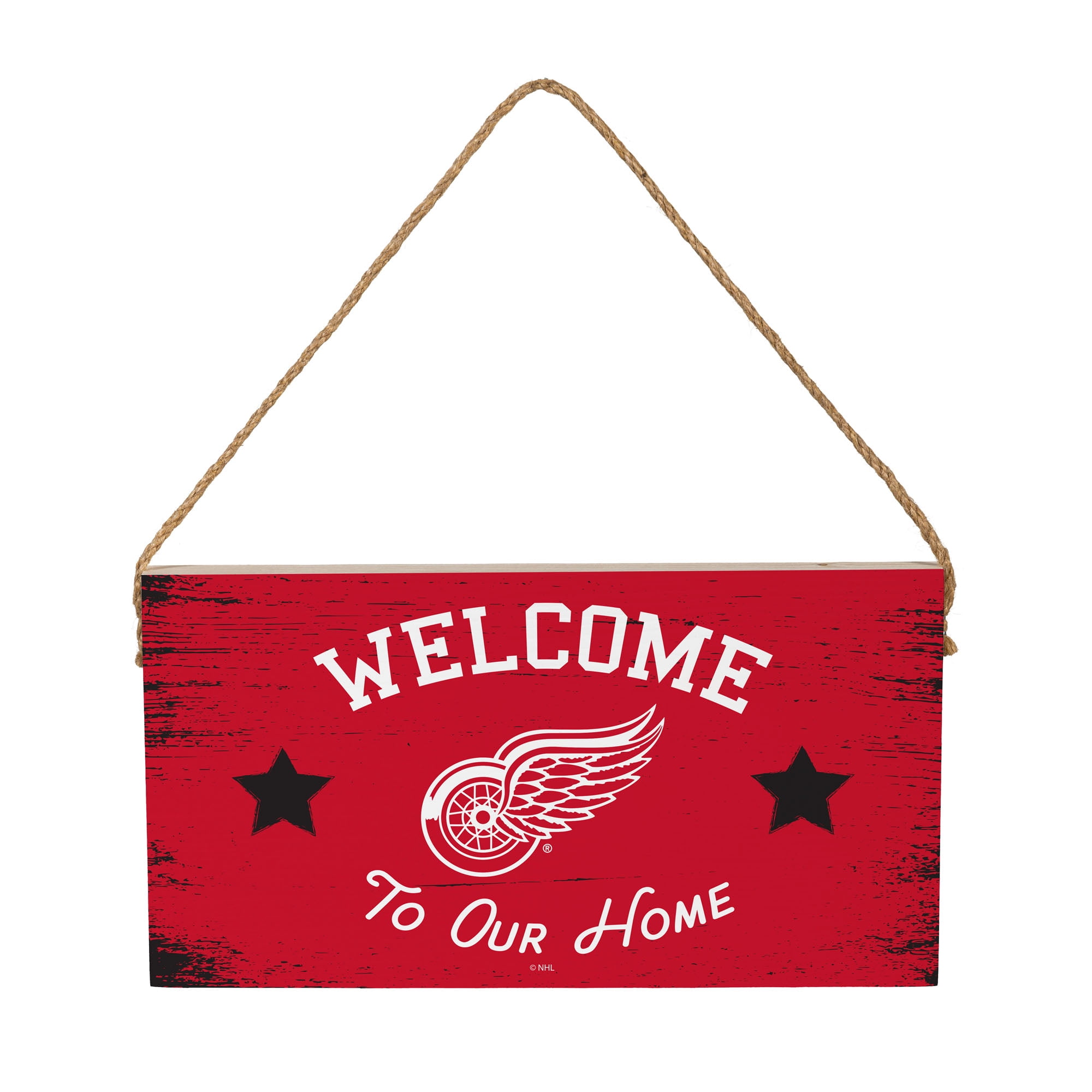 Detroit Red Wings 6" x 11" Welcome Home Wood Wall Sign with Rope Hanger ...