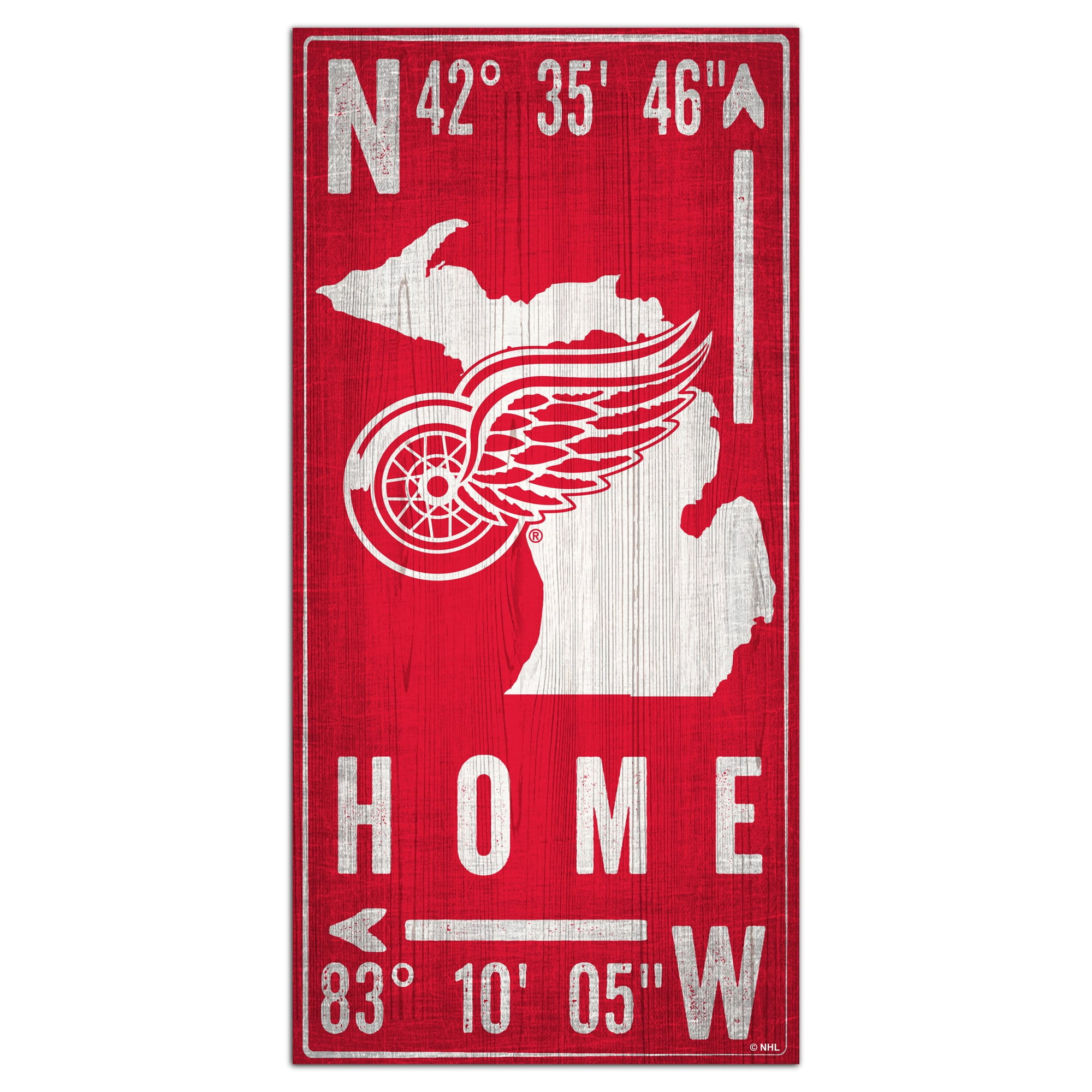 Detroit Red Wings 6'' x 12'' Team Coordinate Sign - Walmart.com