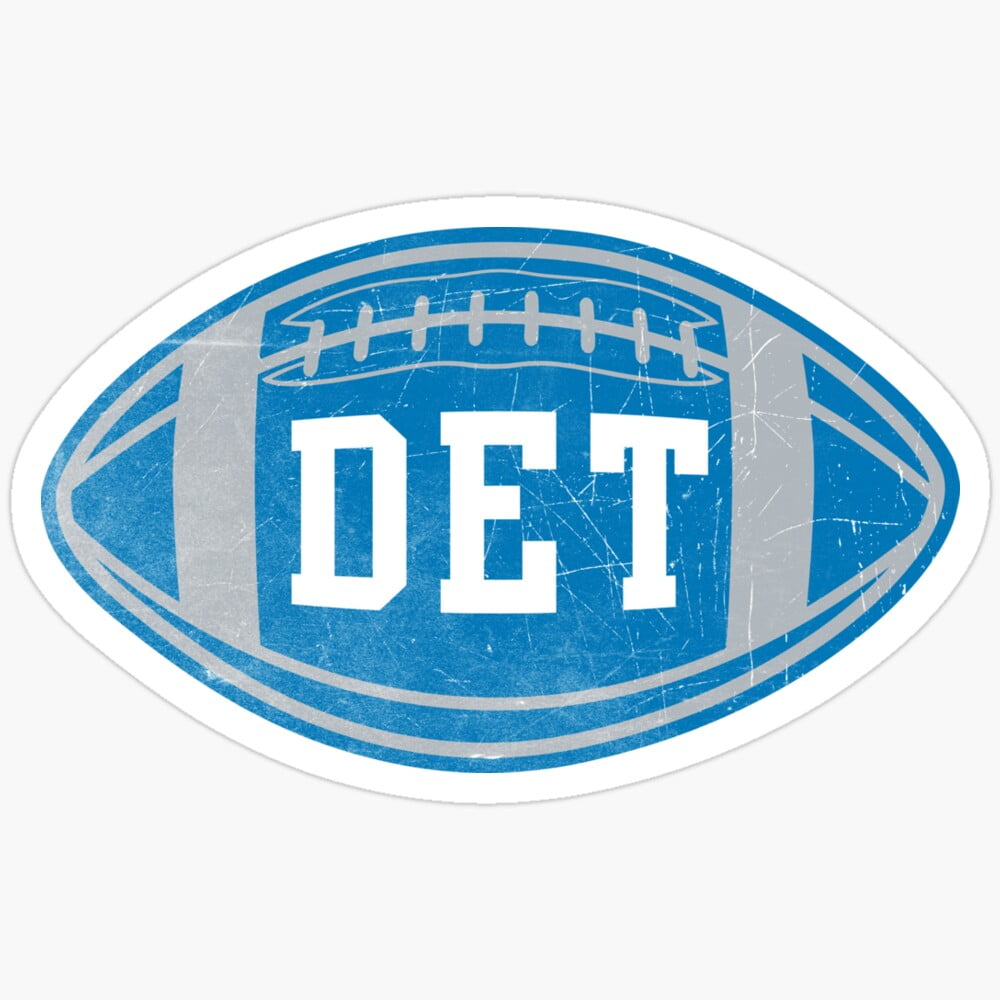 Detroit Retro Throwback Football Sticker Phone Decal Water Bottle ...