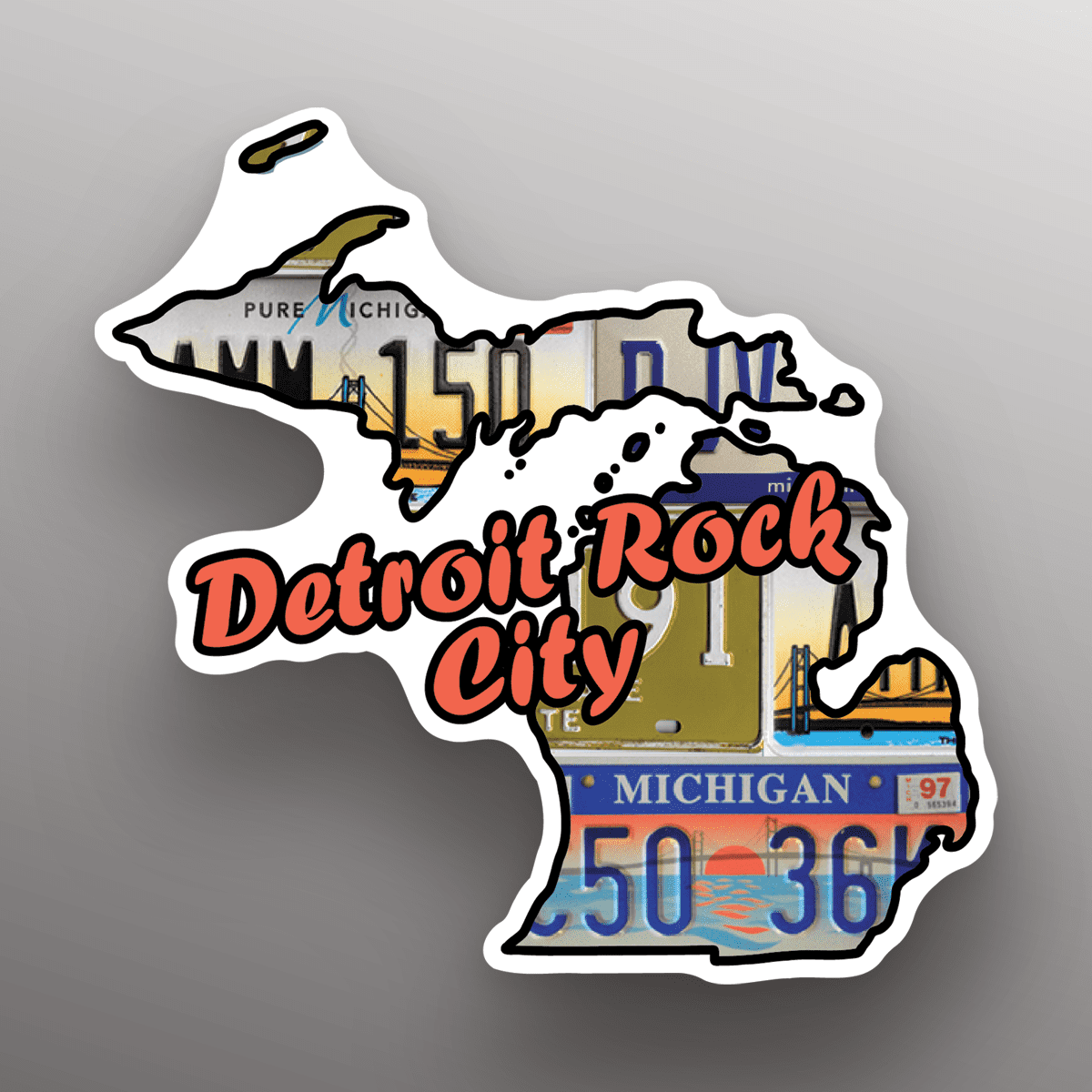 Detroit Rock City Michigan State Shape Great Gift Idea Single 5 Inch ...