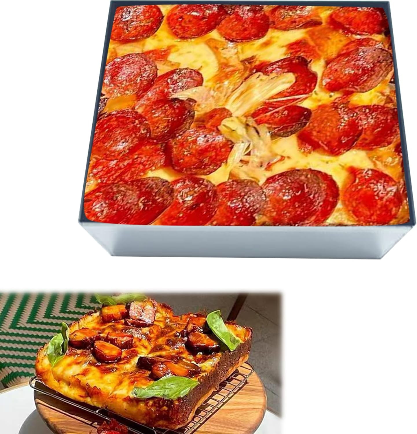 Detroit Style Pizza Pan 9 Inch: Commercial-Grade Non Stick Aluminum ...