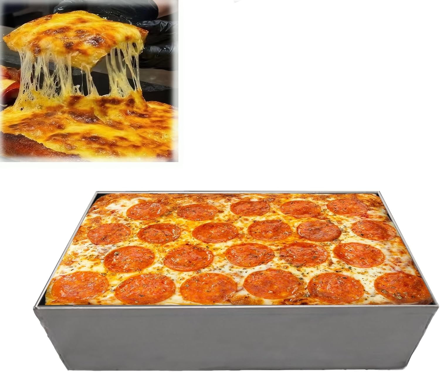 Detroit Style Pizza Pan: Aluminum Pizza Baking Pan, Hard Anodized Deep ...