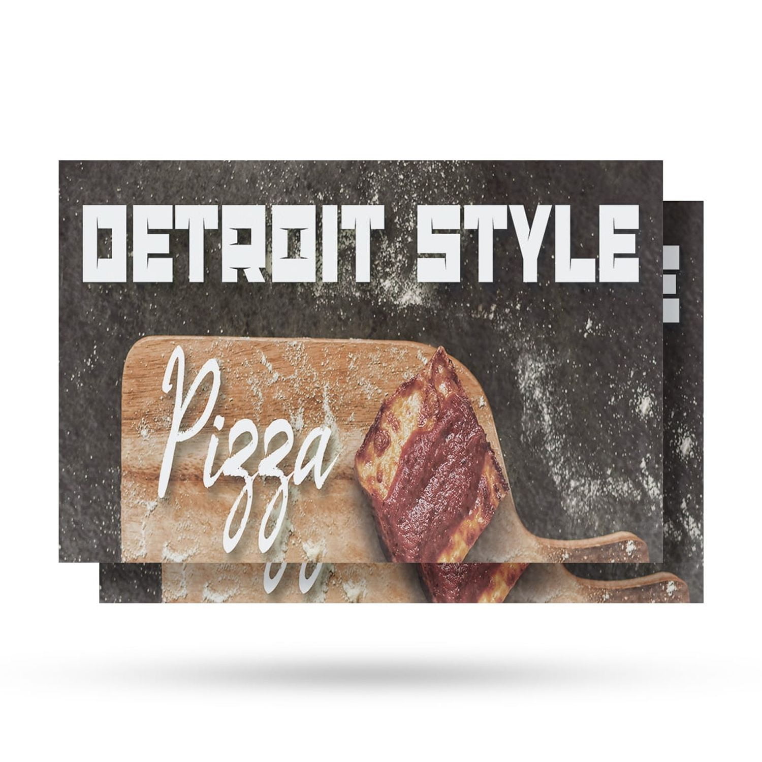 Detroit Style Pizza Vinyl Decal 2 Pack of 18 Inch x 24 Inch ...