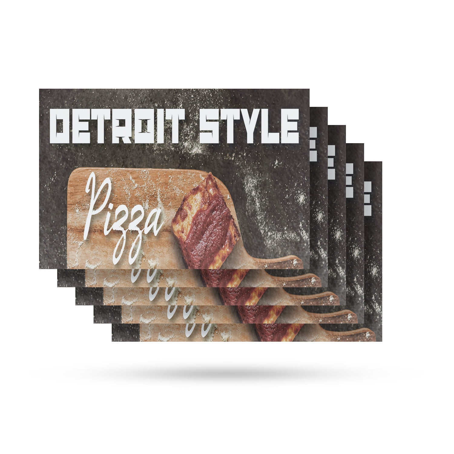 Detroit Style Pizza Vinyl Decal 5 Pack of 12 Inch x 16 Inch ...