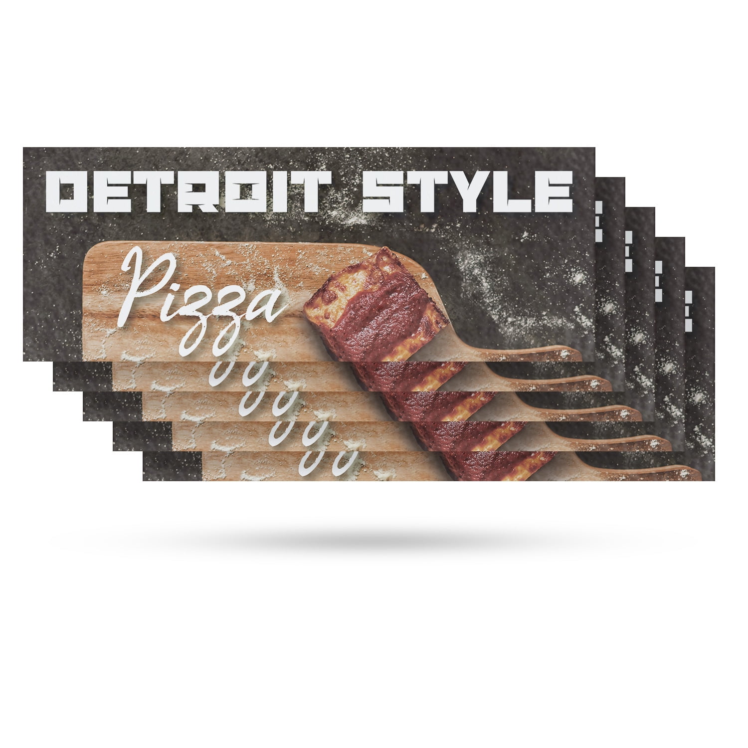 Detroit Style Pizza Vinyl Decal 5 Pack of 12 Inch x 5 Inch Weatherproof ...