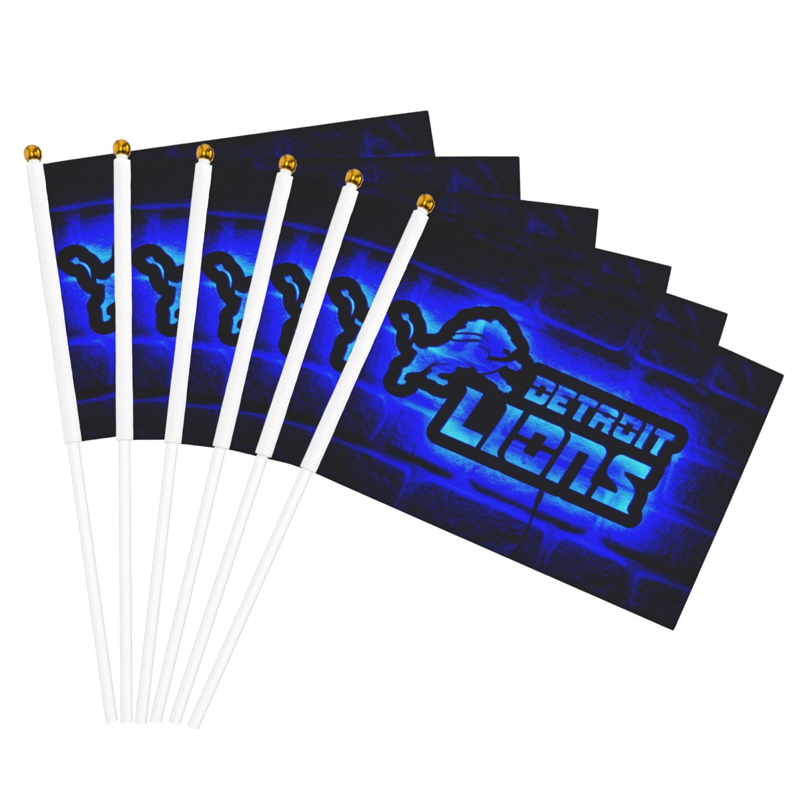Detroit Team Double Sided Hand Waving Flag(Pack of 6), Spectator Hand ...