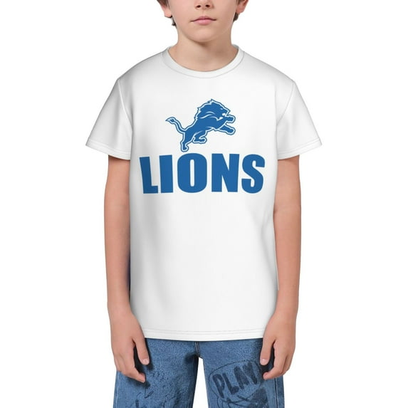 Detroit Team Fans Round neck short sleeve T-Shirt American Football ...