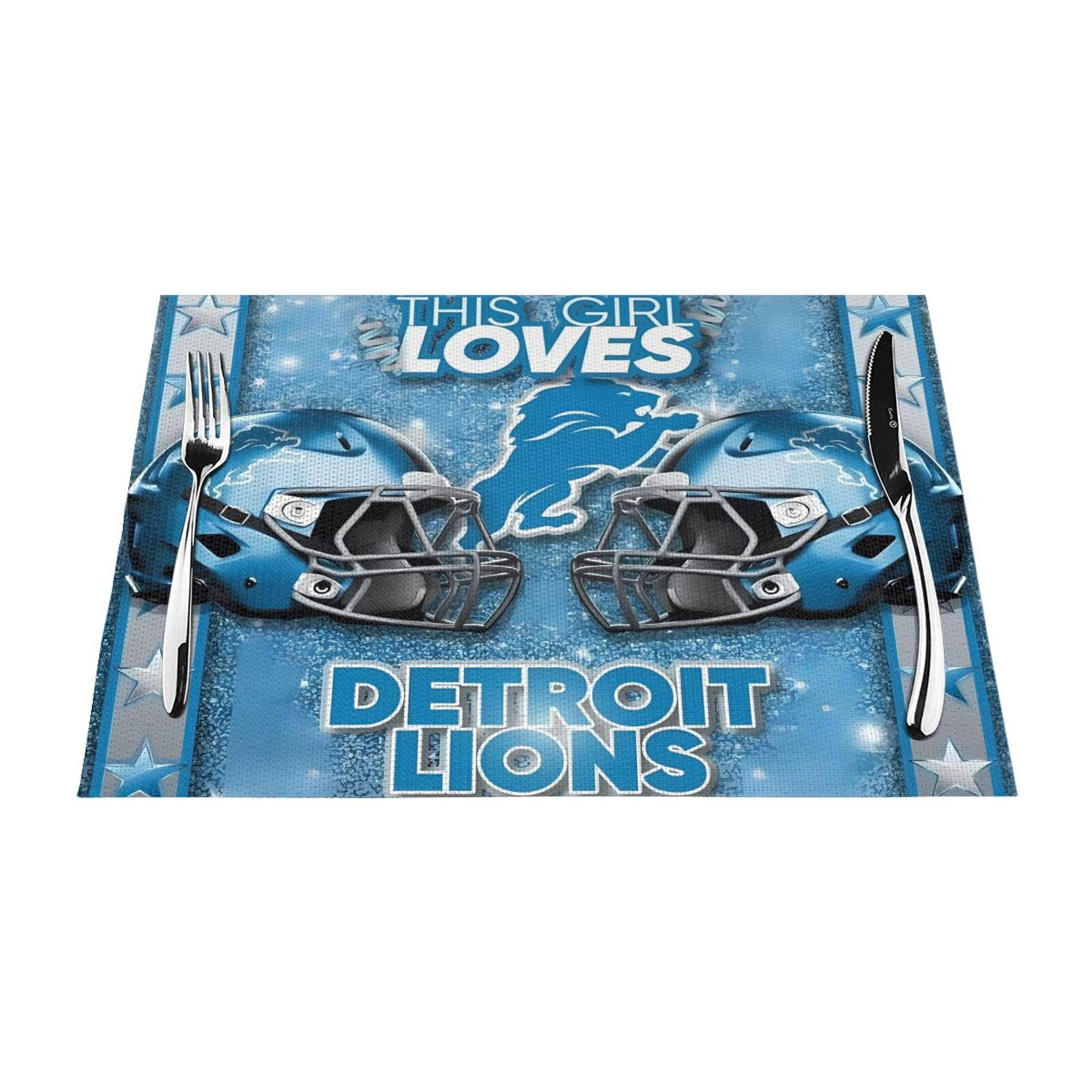 Detroit Team PVC Woven Dinner Plate Mat 12x18 Inch, Easy to Clean Table ...