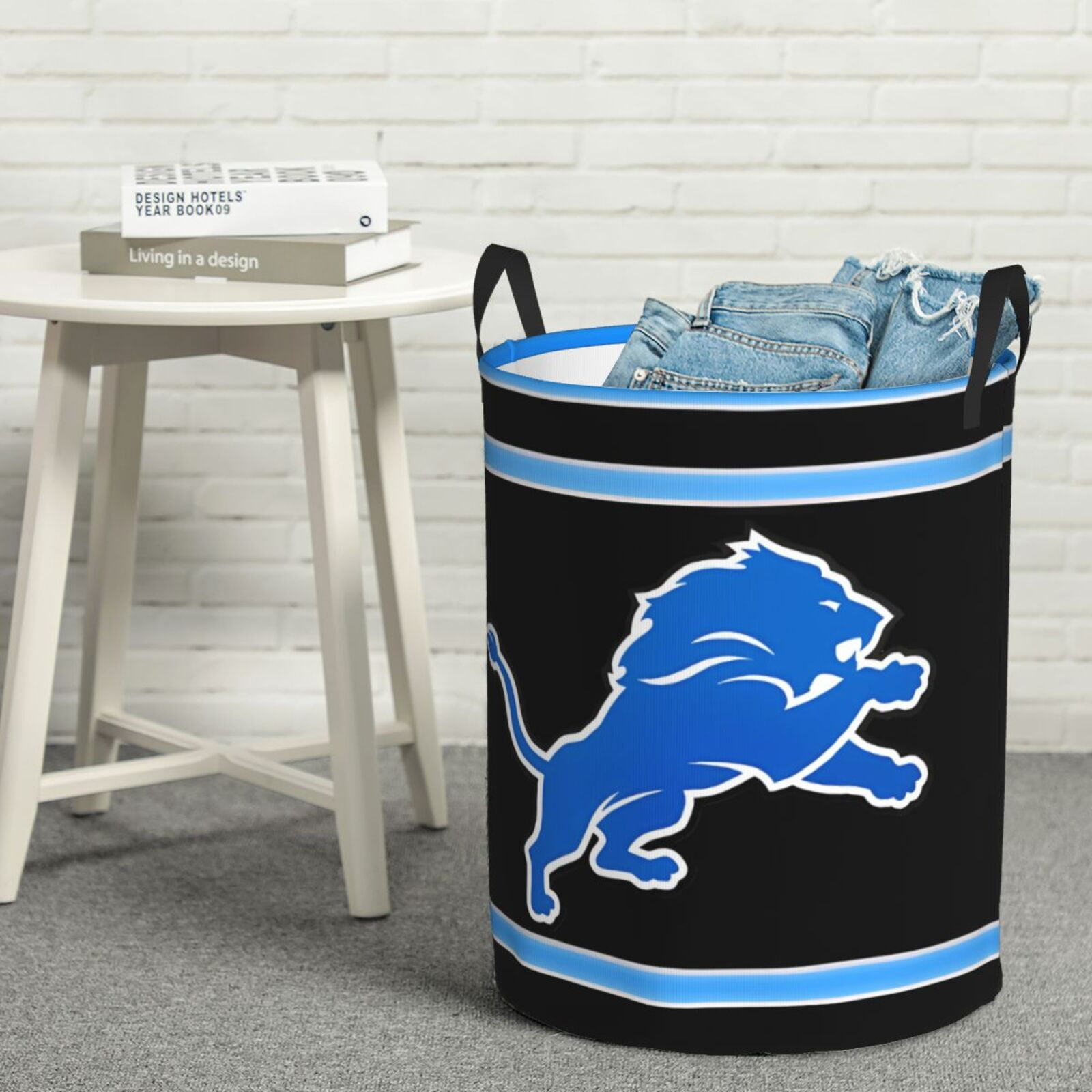 Detroit Team Print Circular Hamper Basket,Storage Basket,Round Laundry ...