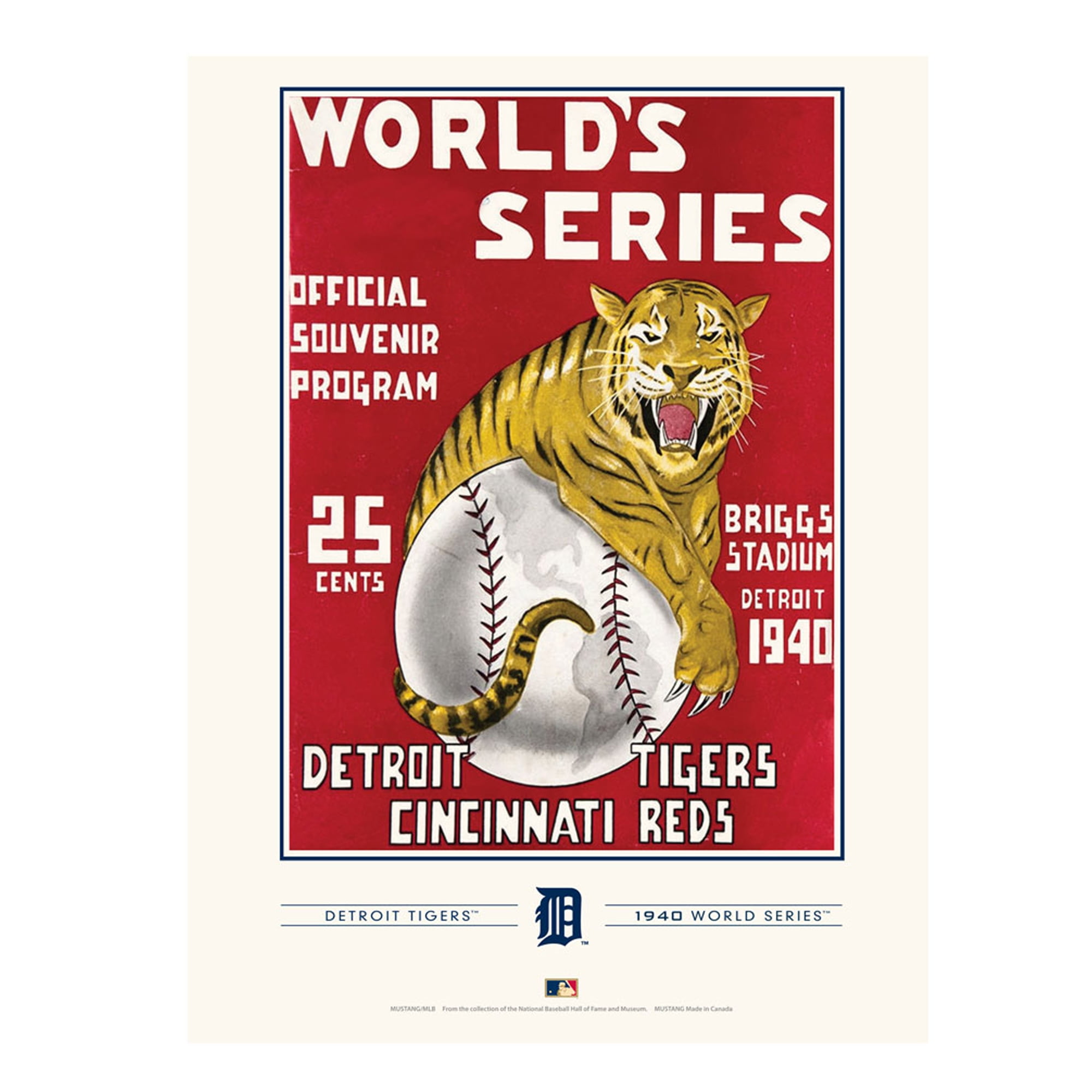 Detroit Tigers 12" x 16" 1940 Program Cover Art Print - Walmart.com