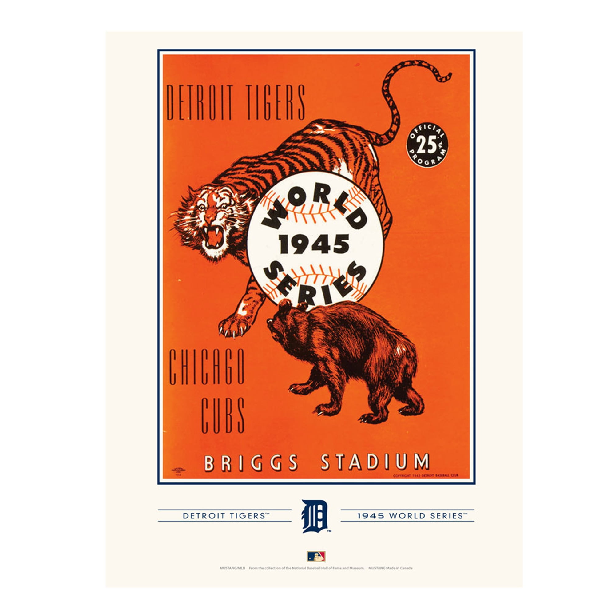 Detroit Tigers 12" x 16" 1945 Program Cover Art Print - Walmart.com