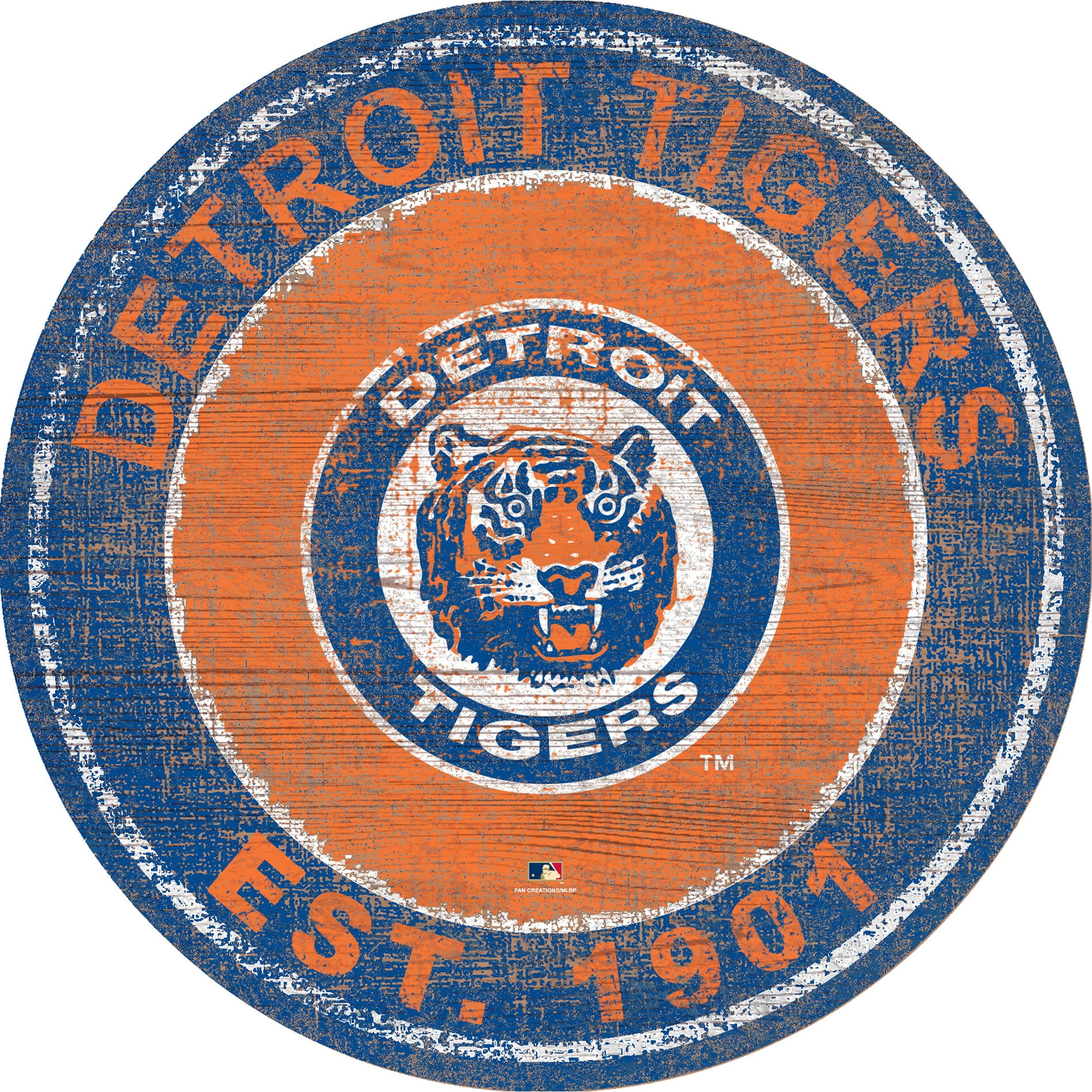 Detroit Tigers 24'' Round Heritage Logo Sign - Walmart.com