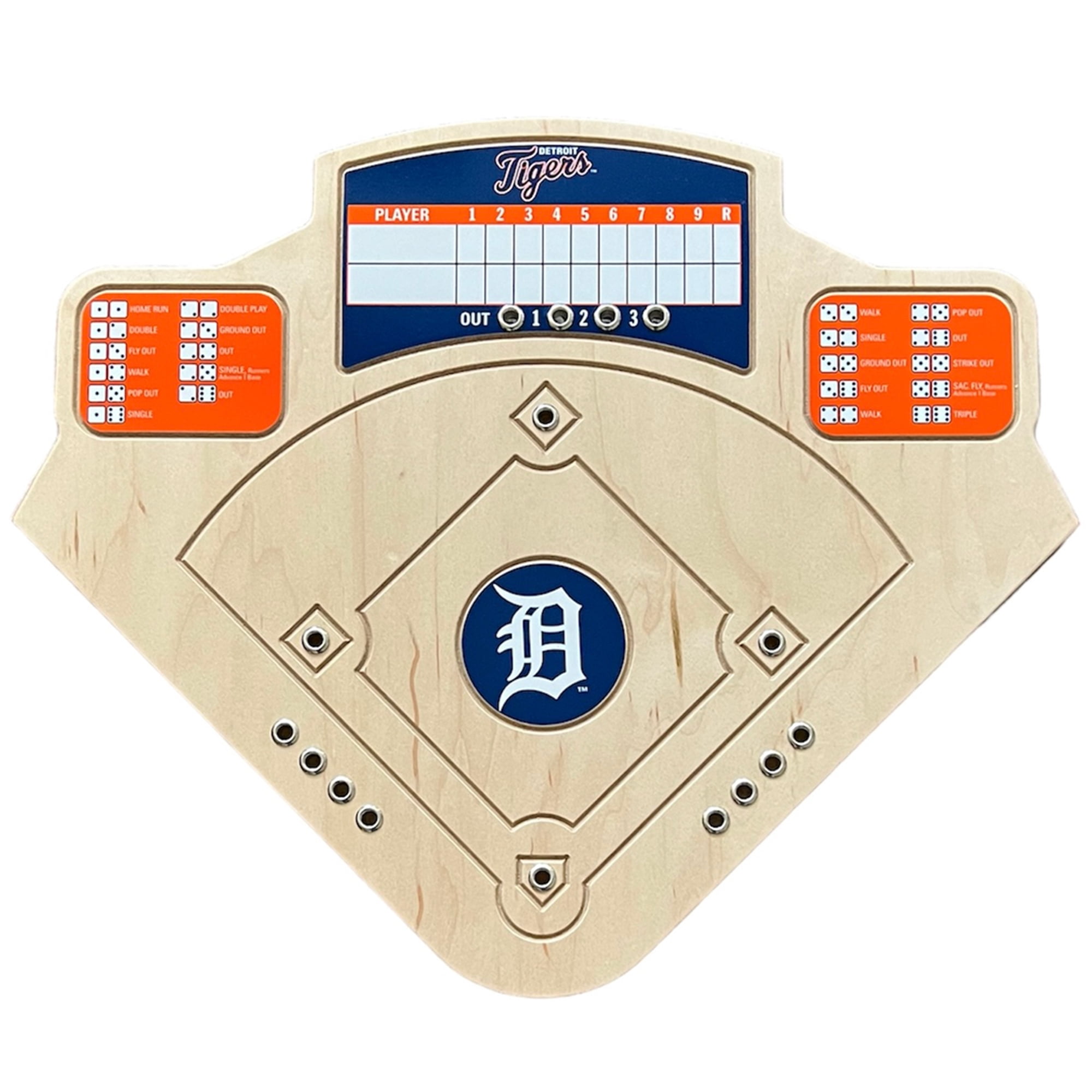Detroit Tigers Handcrafted Wood Baseball Game - Walmart.com