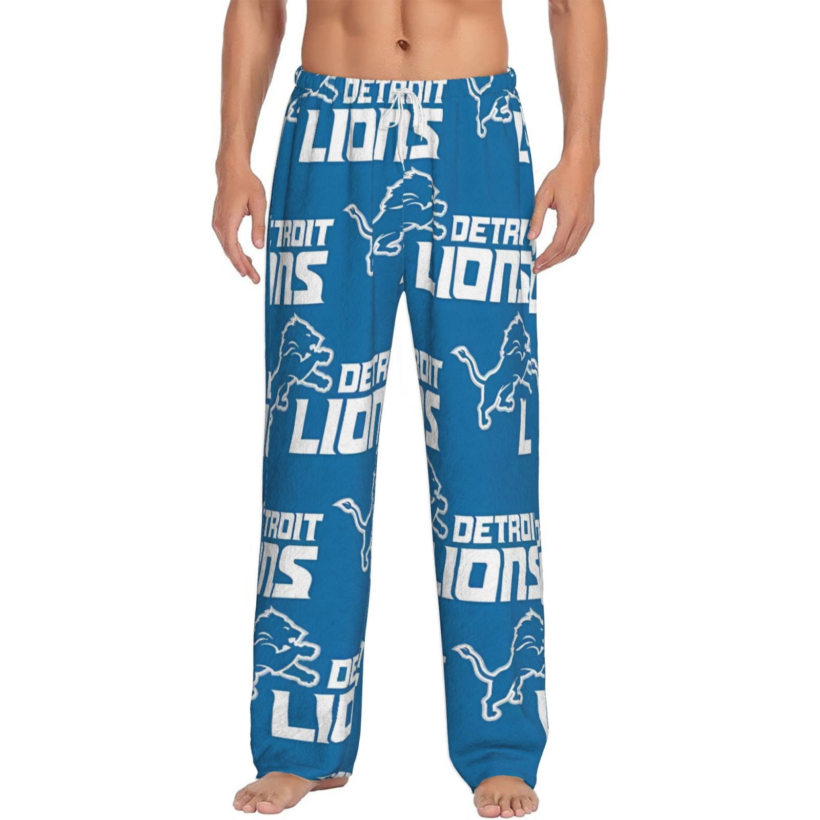 Detroit adult men's flannel pajama pants, men's thermal pajama pants ...
