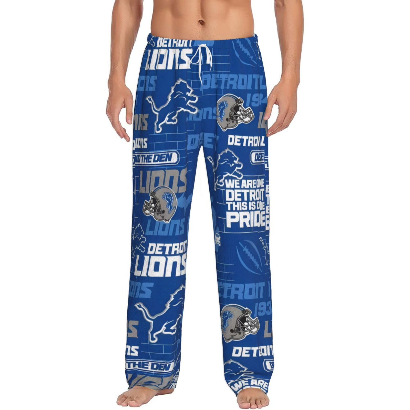 Detroit adult men's flannel pajama pants, men's thermal pajama pants ...