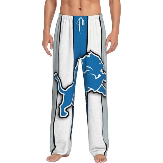 Detroit adult men's flannel pajama pants, men's thermal pajama pants ...