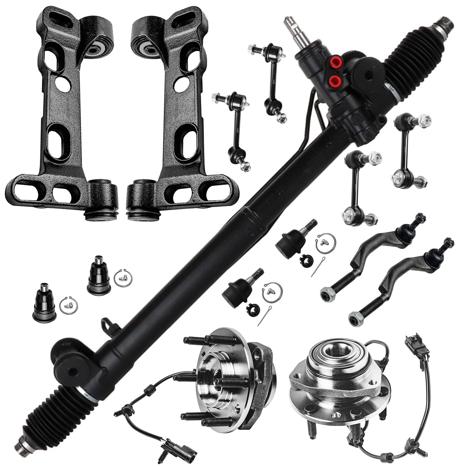 Detroitaxle - Front Lower Control Arm Support Bracket Wheel Hub Rack ...