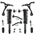 Detroitaxle - Front Struts + Lower Control Arms + Inner Outer Tie Rods ...
