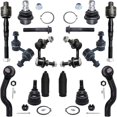 Detroitaxle - Front Upper Lower Ball Joints + Tie Rods & Boots + Sway ...