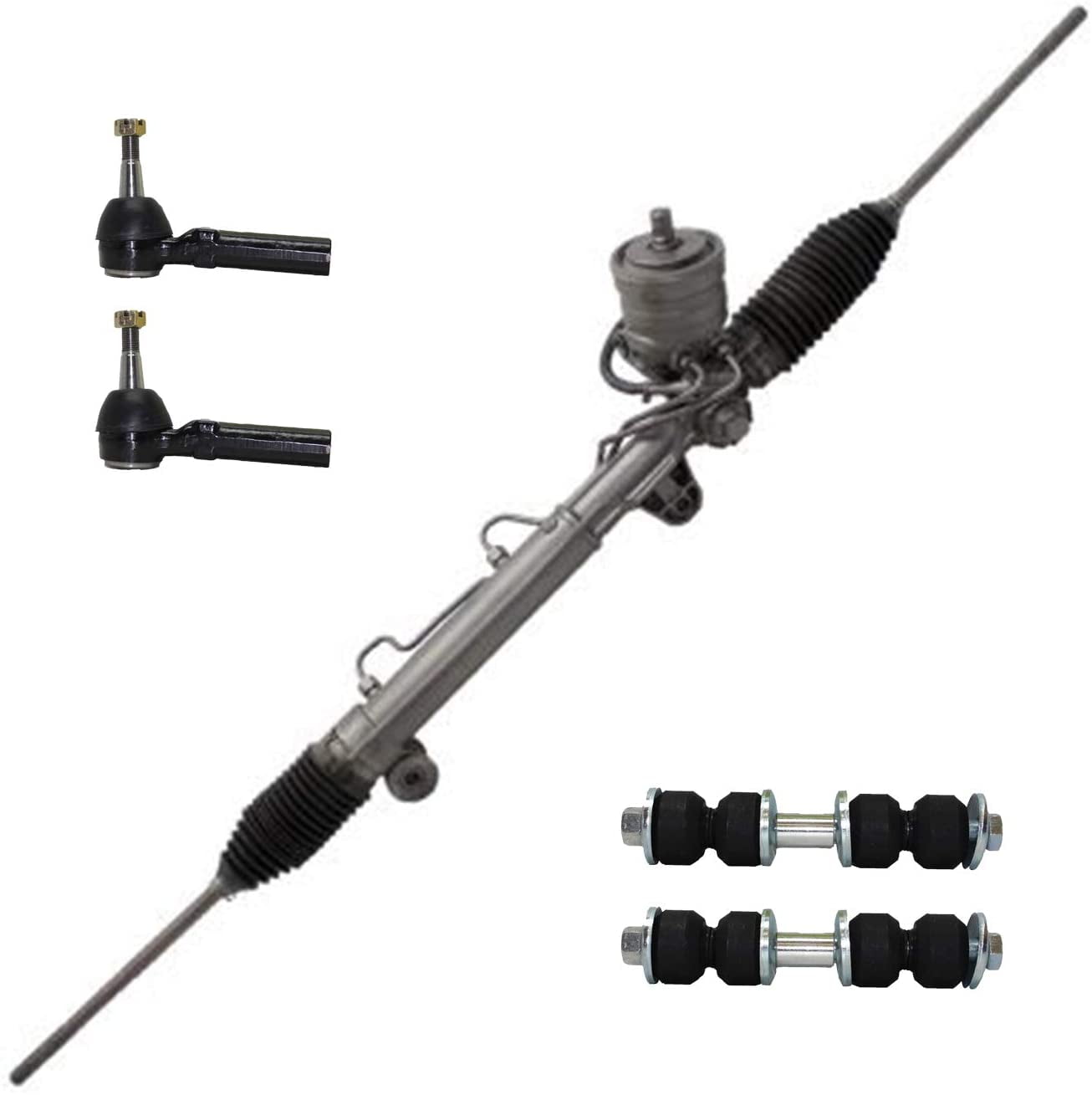 Detroitaxle - Power Steering Rack & Pinion + Front Outer Tie Rods ...