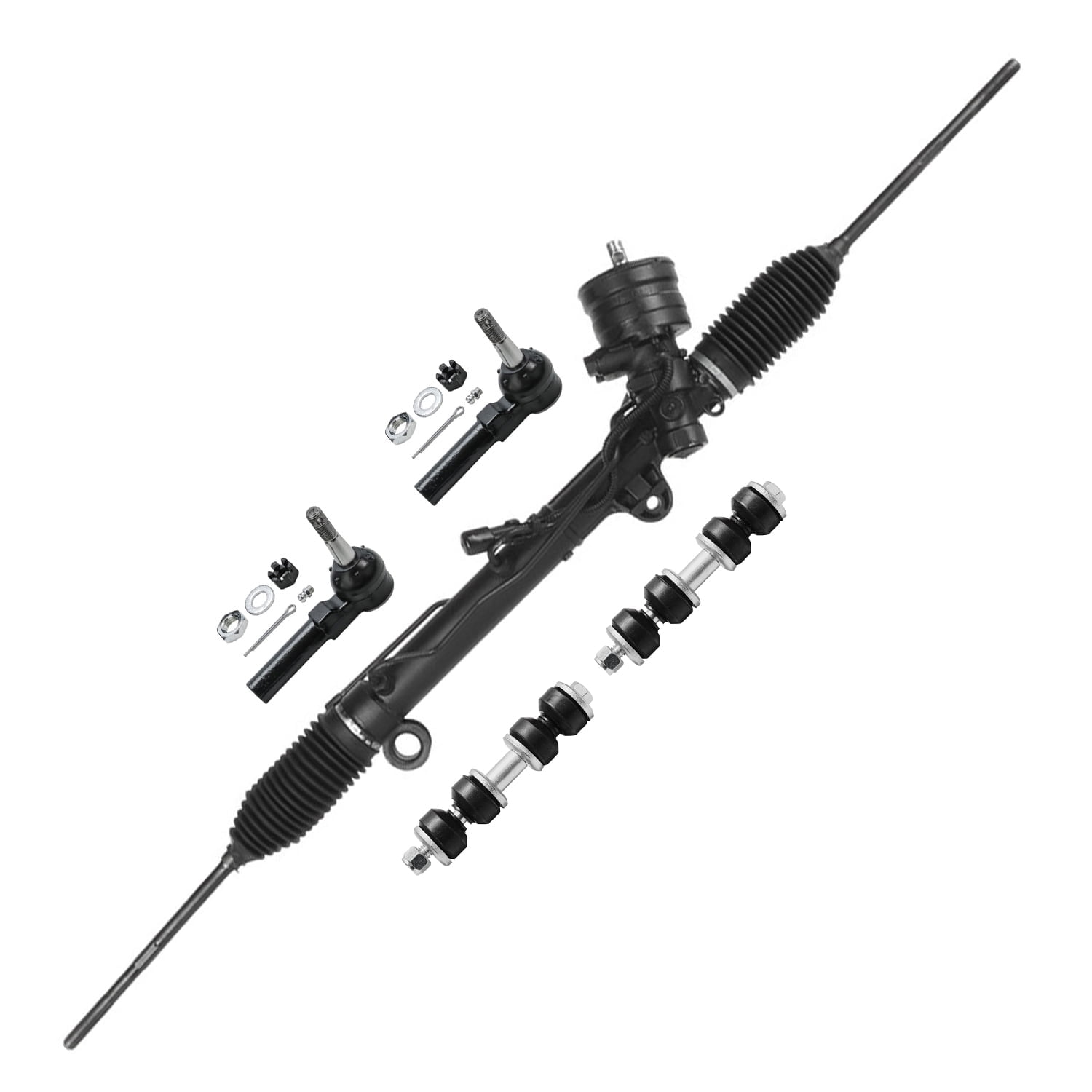 Detroitaxle - Power Steering Rack & Pinion + Front Outer Tie Rods ...