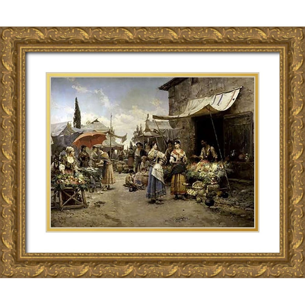 Detti, Cesare Agostino 24x19 Gold Ornate Wood Framed with Double ...