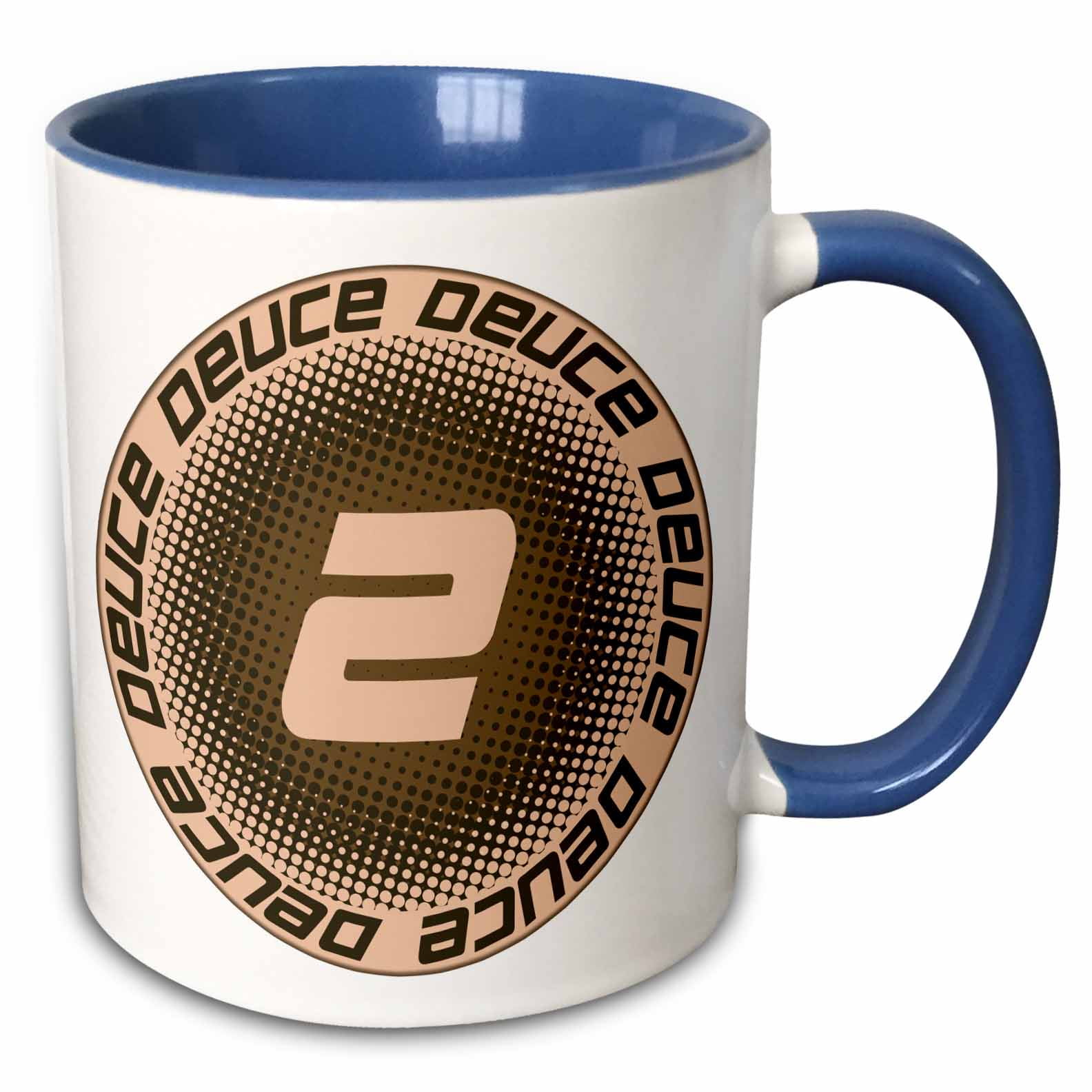 Deuce 1 disc golf graphic design using the number 2 and deuce text 11oz ...