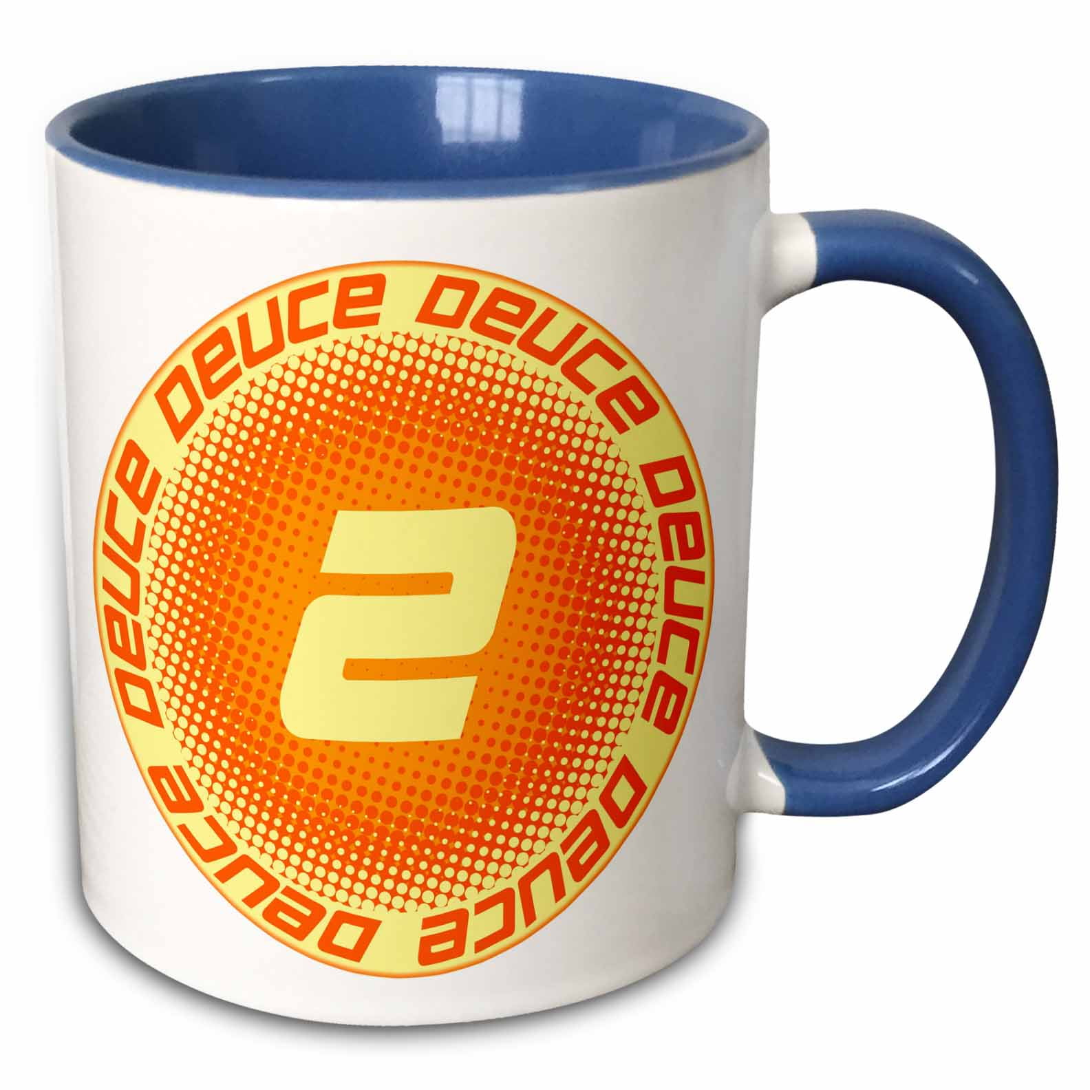 Deuce 2 disc golf graphic design using the number 2 and deuce text 11oz ...