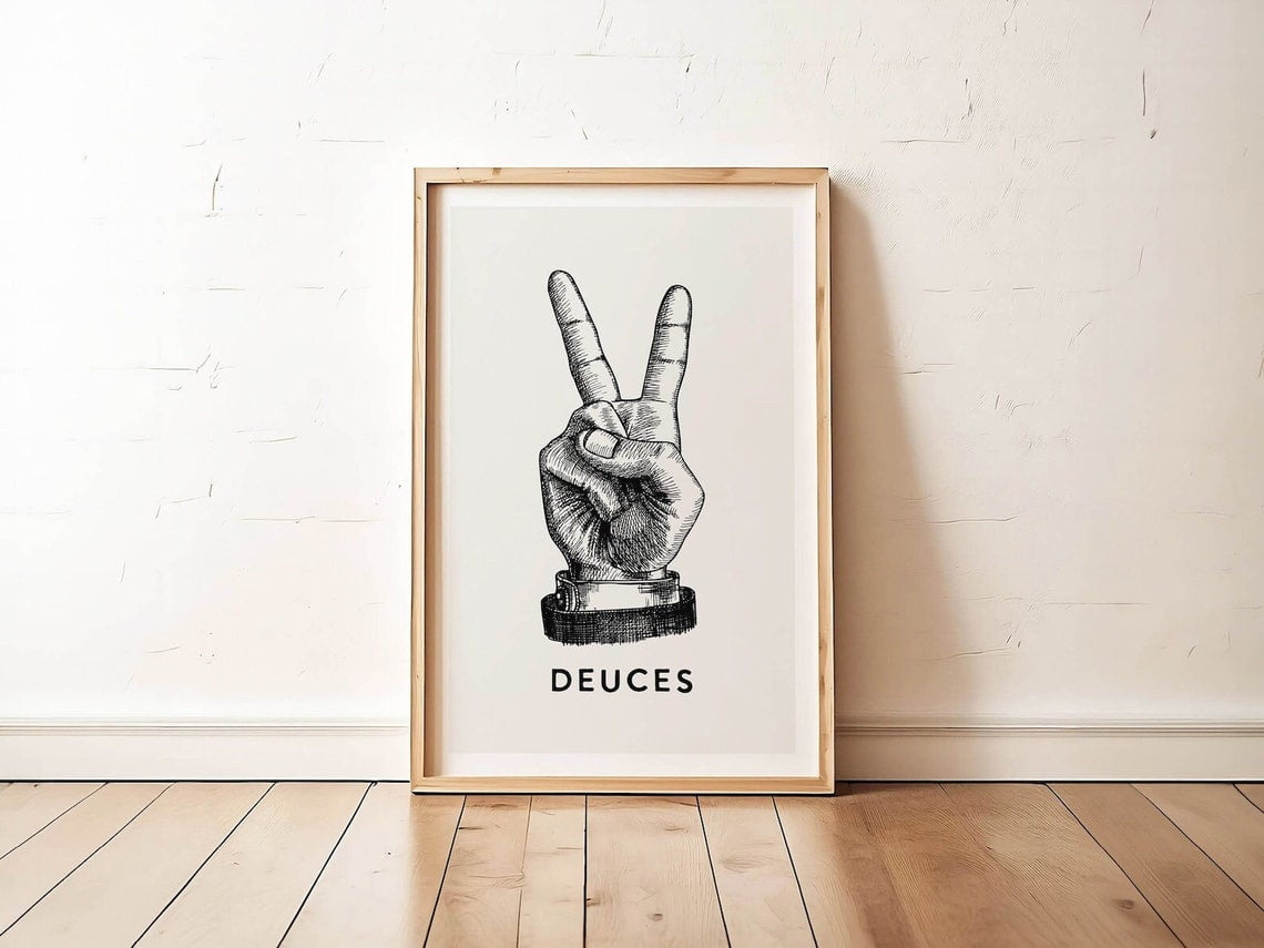 Deuces Print Funny Bathroom Poster Retro Funny Bathroom Wall Printable ...