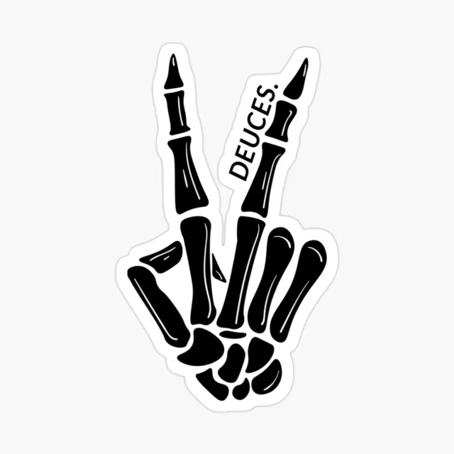 Deuces Skeleton Hand Sticker For Car Truck Phone Decal Water Bottle ...