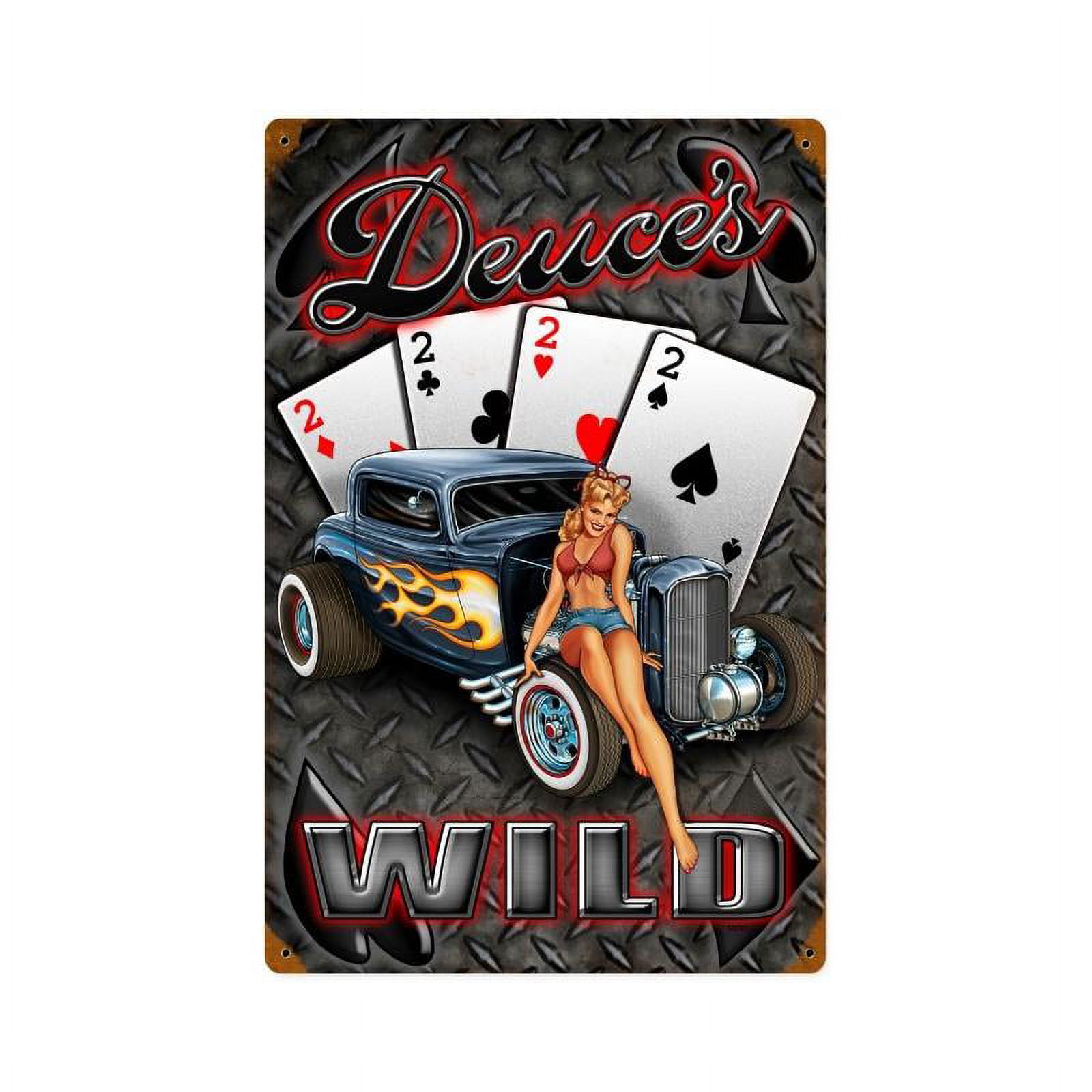 Deuces Wild Hot Rod Sign Vintage Sign “Made in the USA with heavy gauge ...