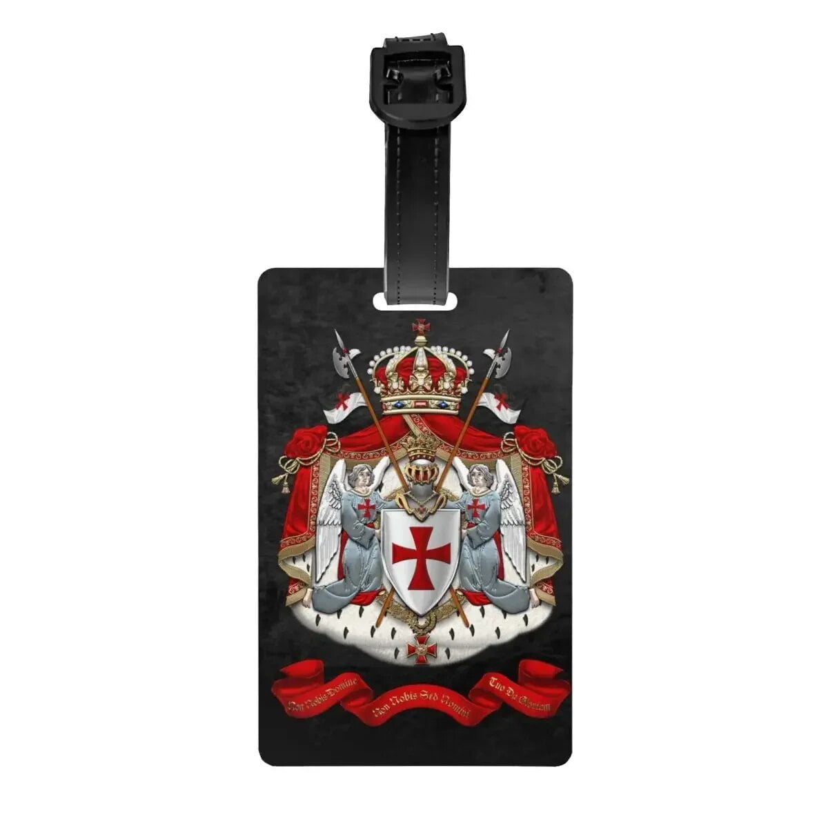 Deus Vult Crusader Cross In Marble Luggage Tags Custom Knights Baggage ...