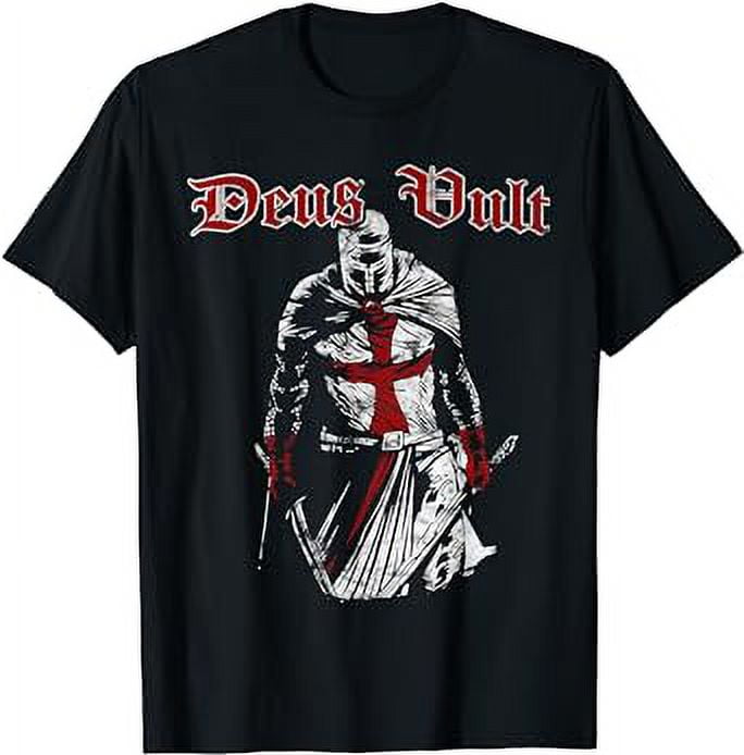 Deus Vult - Knight Templar - Vintage Crusader T-Shirt - Walmart.com