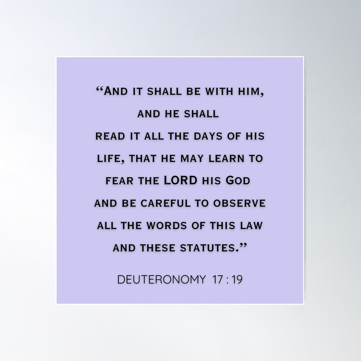 Deuteronomy 17:19 . Bible Verse . Nkjv . Holy Scripture Shop Poster ...