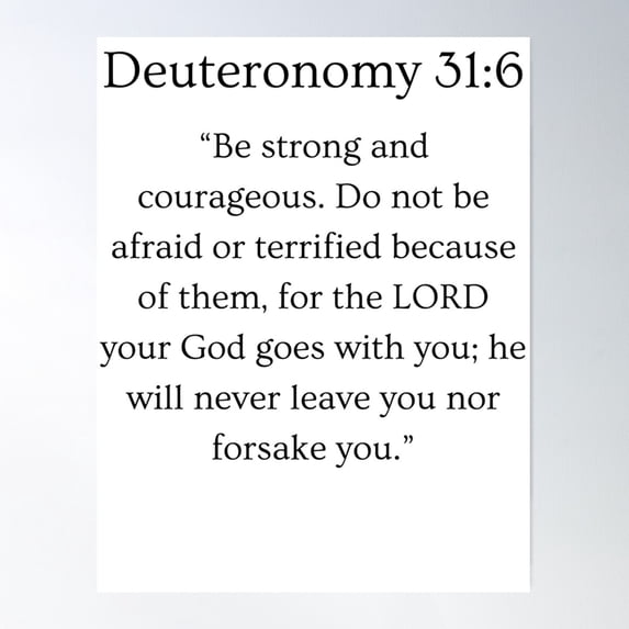 Deuteronomy 31:6 Poster Wall Art Modern Wall Decor For Living Room ...
