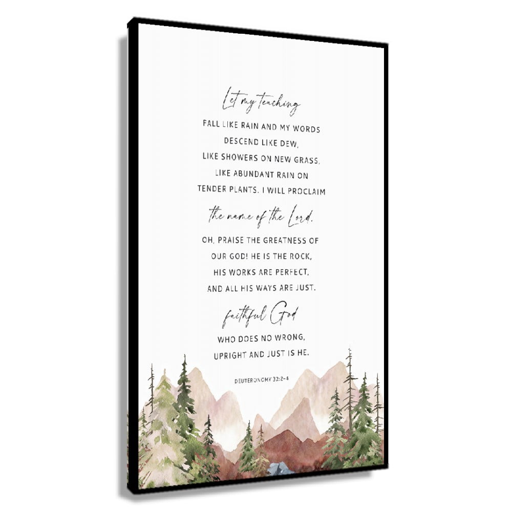 Deuteronomy 32 2-4 Bible Verse Wall Art Christian Home Decor Landscape ...