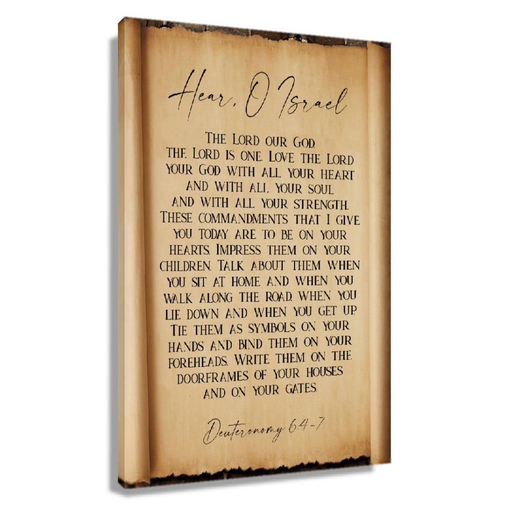 Deuteronomy 6 4-7 Bible Verse Wall Art Vintage Scripture Posters Poster ...