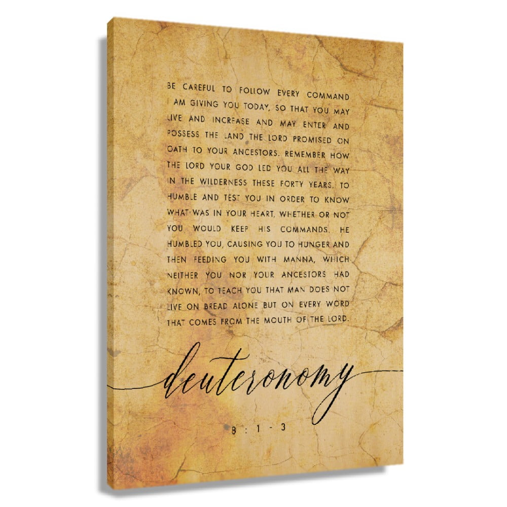 Deuteronomy 8 1-3 Wall Art Bible Verse Poster Decor For Bedroom Prints ...