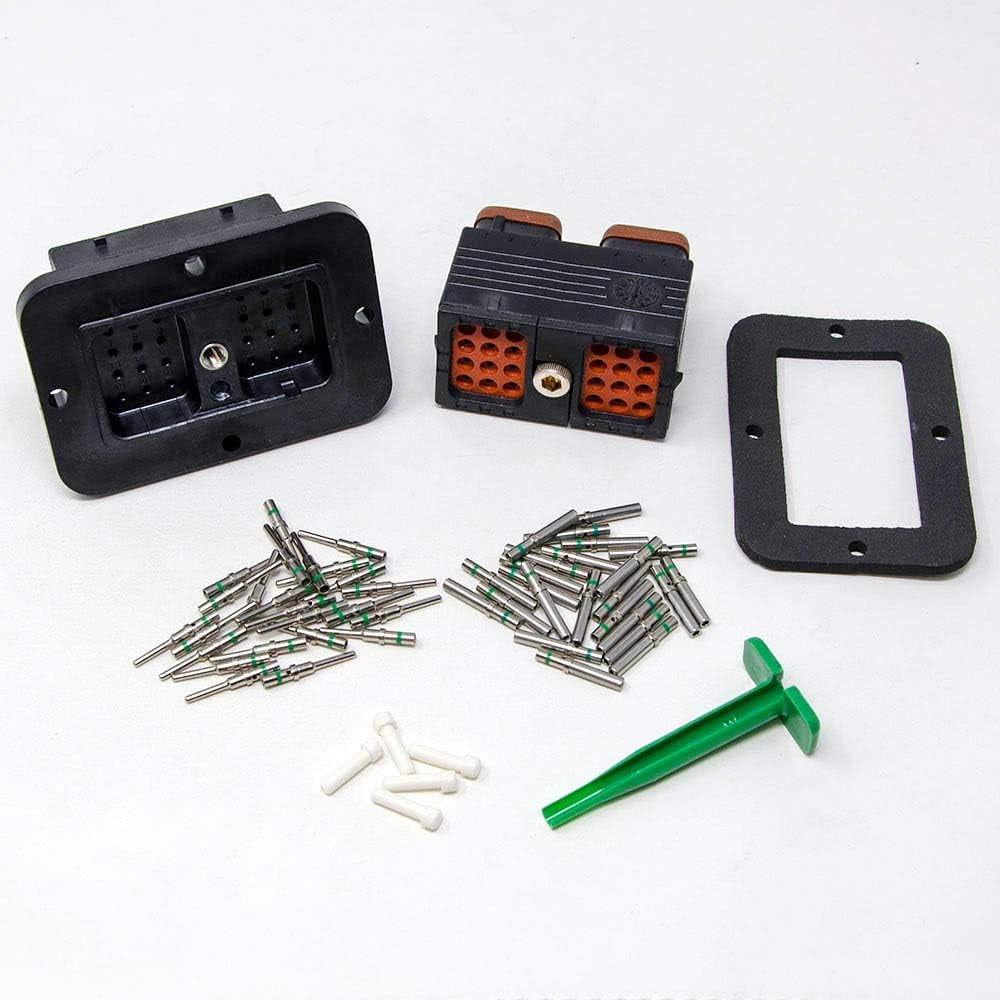 Deutsch DRC 24-Pin Rectangular Flange Connector Kit, Housing, 14-16AWG ...