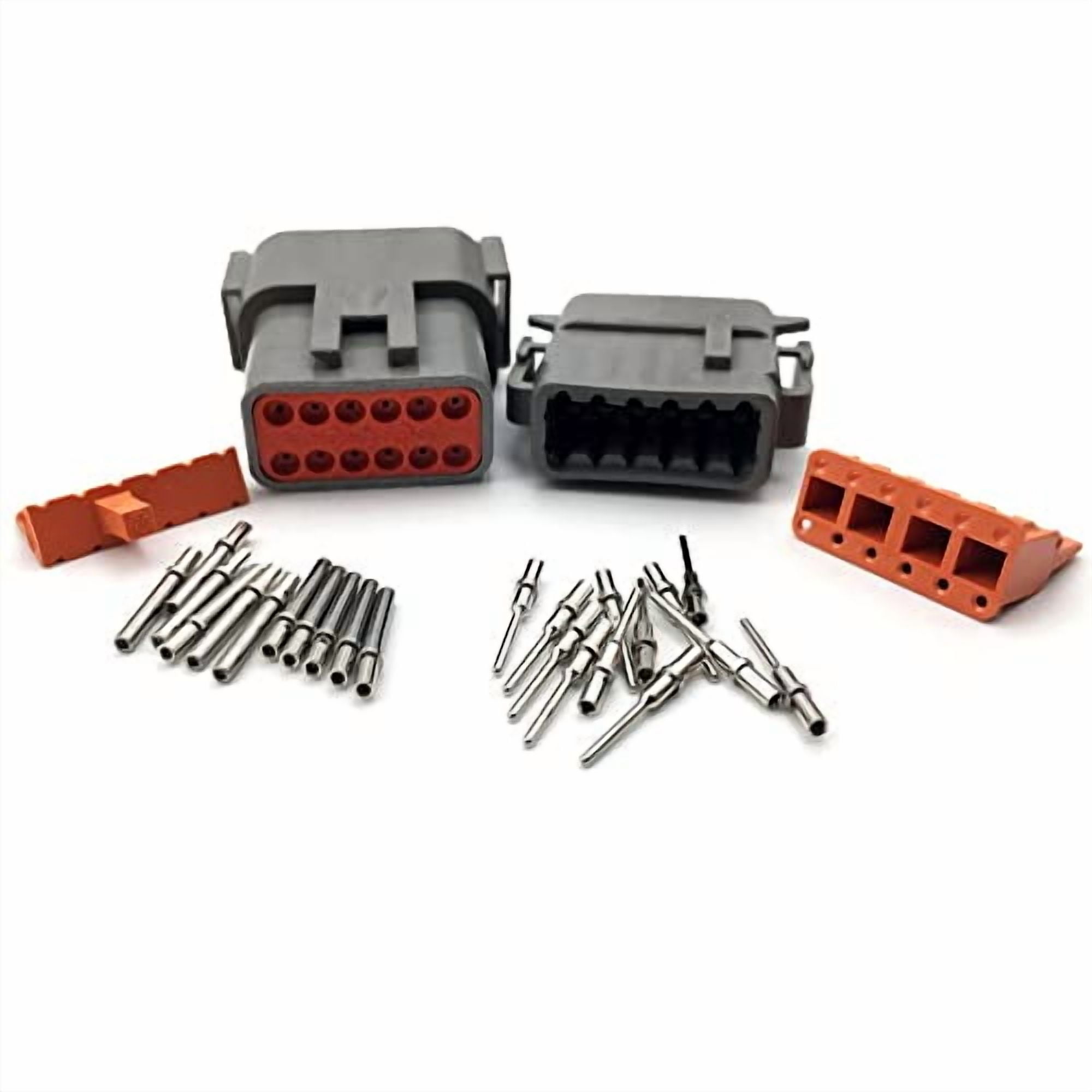 Deutsch DTM DT Series 12-pin Connector Kit, 20AWG Solid Contacts Receptacle IP67 Waterproof ...