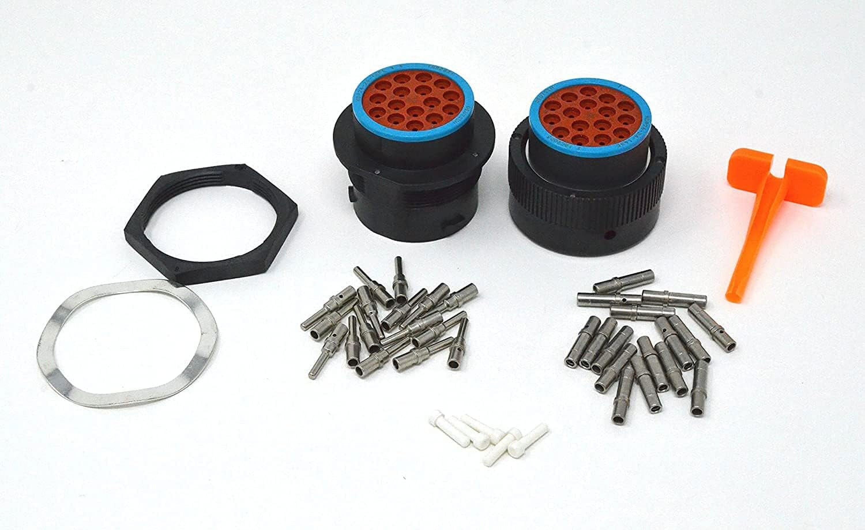 Deutsch HDP20 Bulkhead 16-pin Connector kit, 12-14 AWG Solid Contacts ...