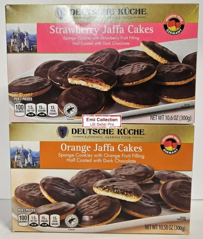 Deutsche Kuche German Orange and Strawberry Jaffa Cakes 10.6oz 300g (2 ...