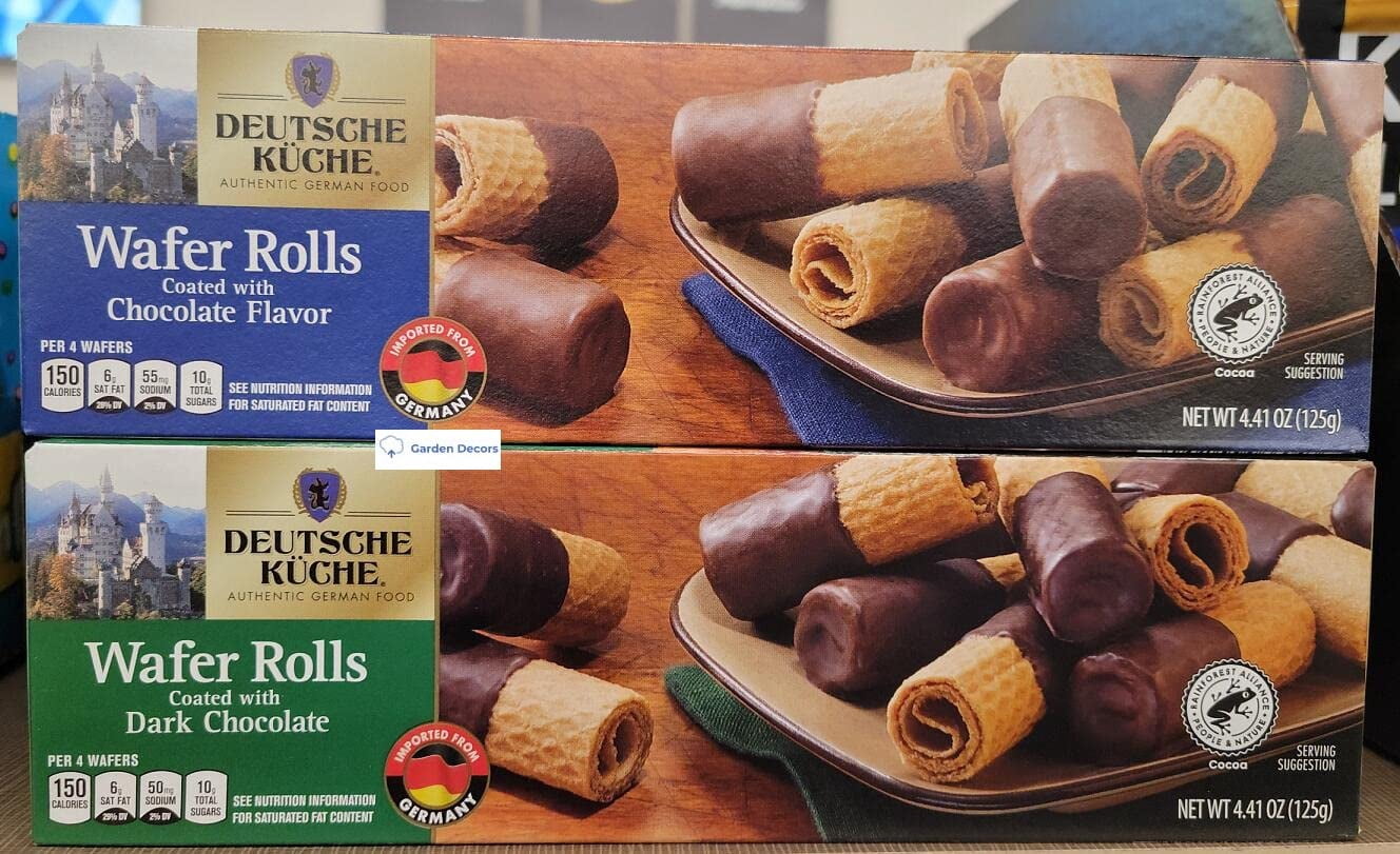 Deutsche Kuche Wafer Rolls AKF18 Coated with Chocolate Flavor & Dark ...