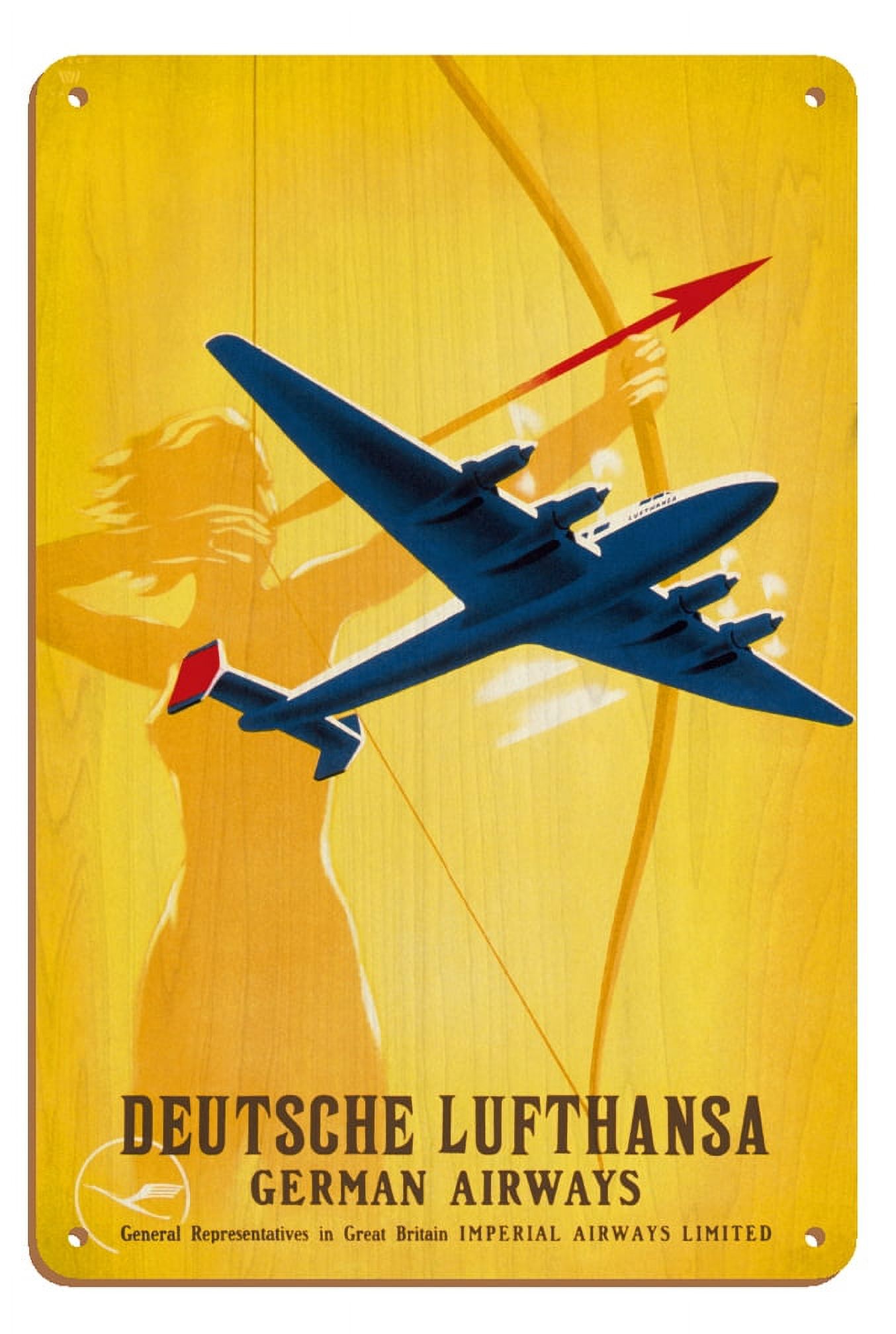 Deutsche Lufthansa German Airways - Female Archer - Vintage Airline ...
